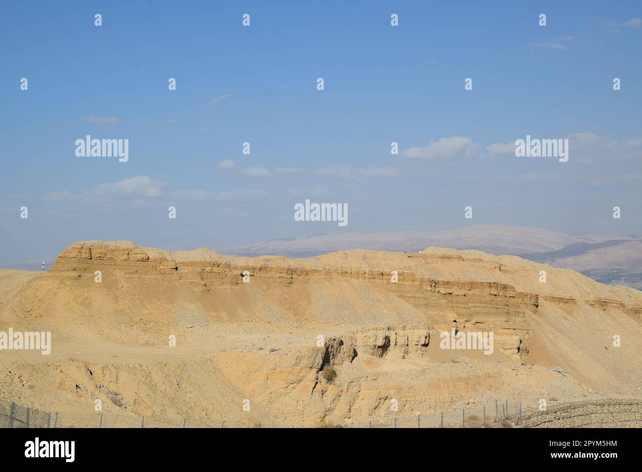 Empty riverbed - Receding sea level and dried out coastline of the Dead ...
