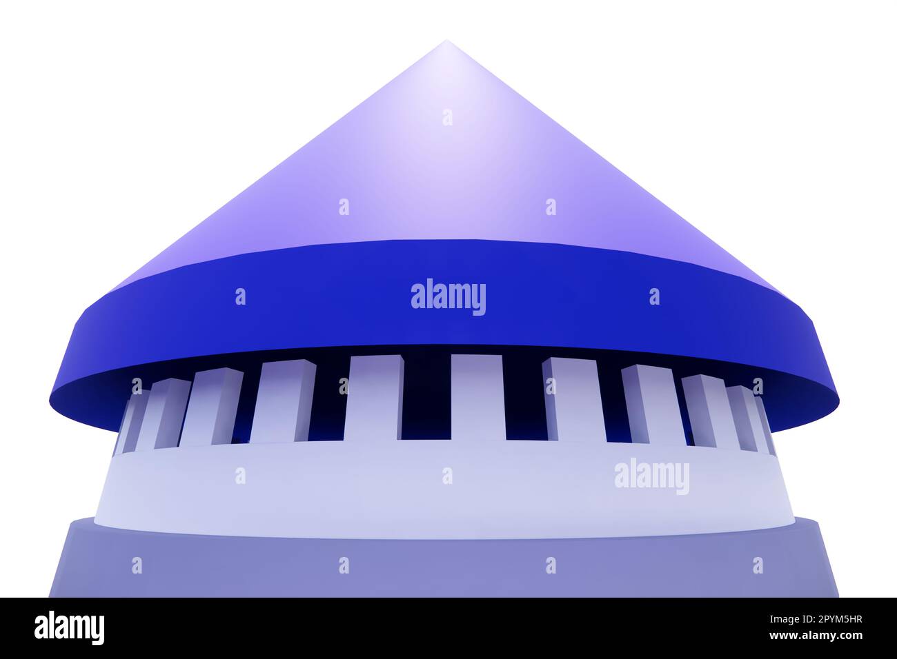 3d rendering model of modern minimalist blue castle roof architecture ...