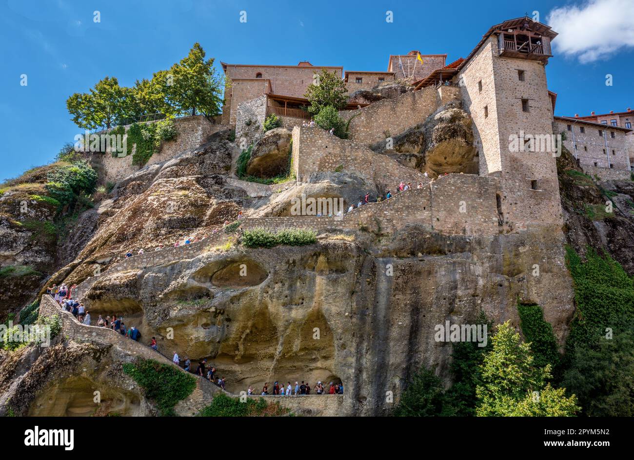 The Monastery of Great Meteoron, largest monastery at Meteora. Greece ...