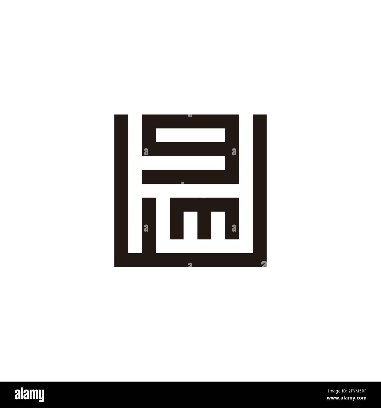 Letter W, g and m square geometric symbol simple logo vector Stock ...