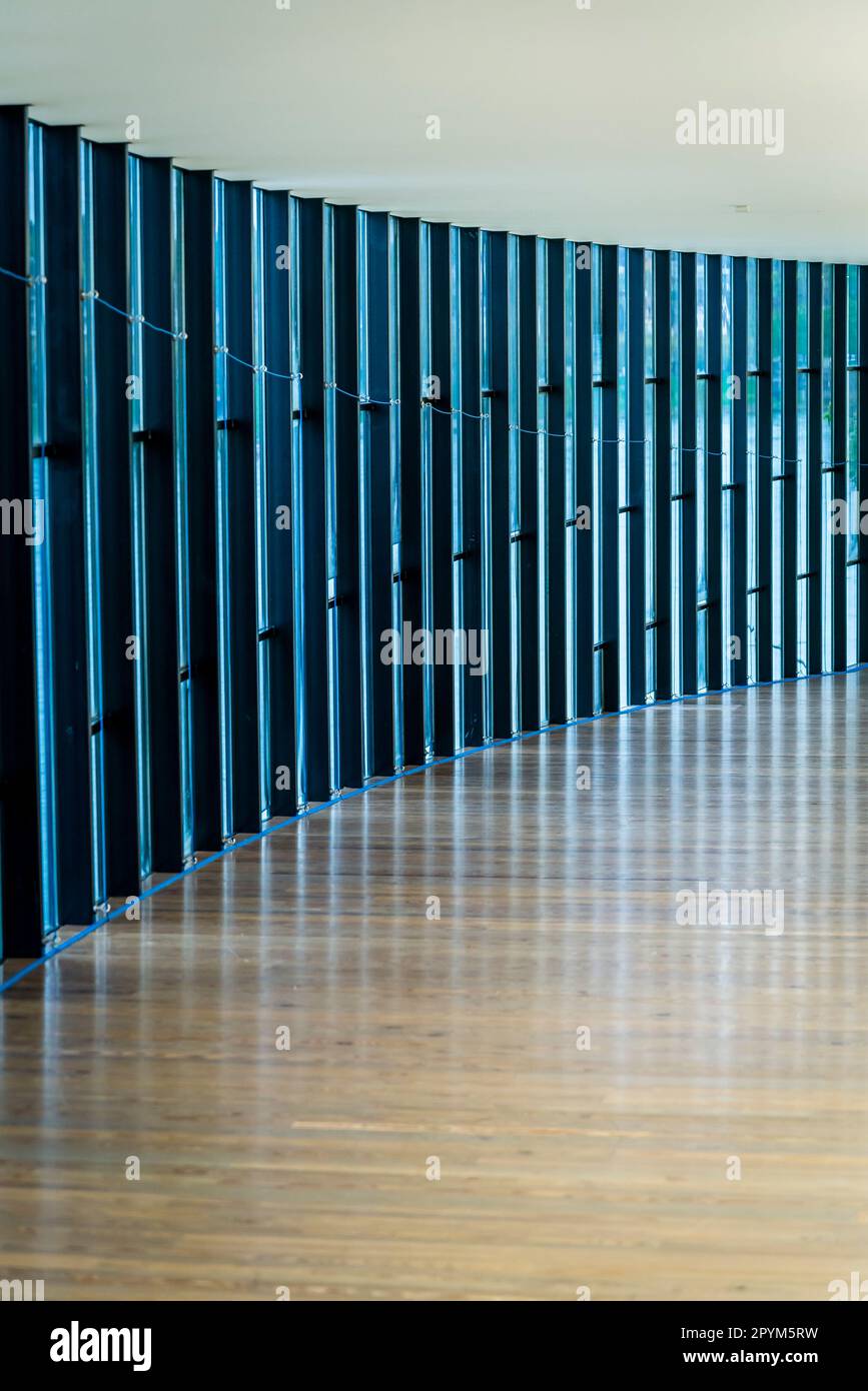 Corridor, The Museum Tinguely, designed by Mario Botta, it is an art ...