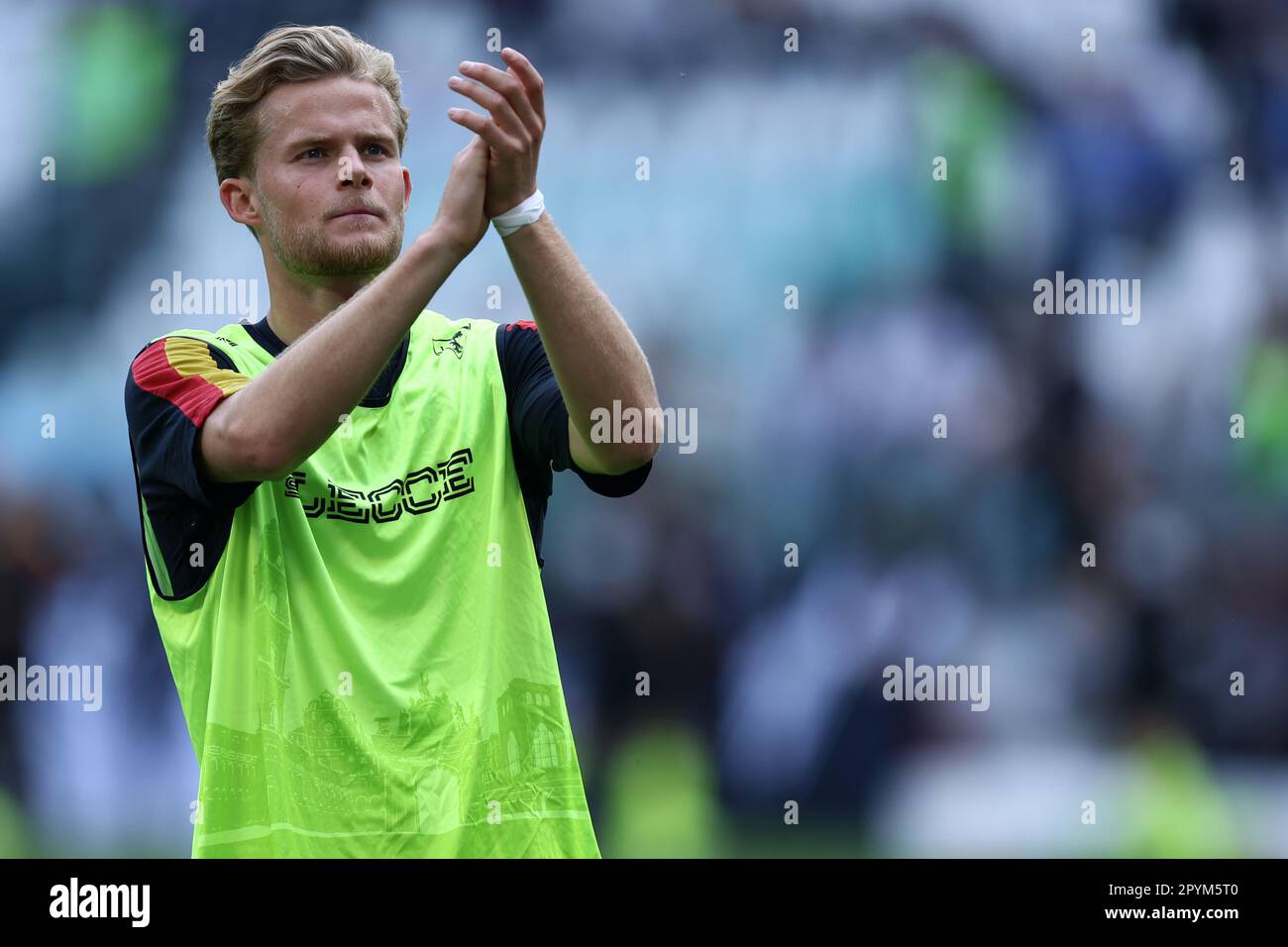 Torino, Italy. 03rd May, 2023. Morten Hjulmand of Us Lecce during warm ...
