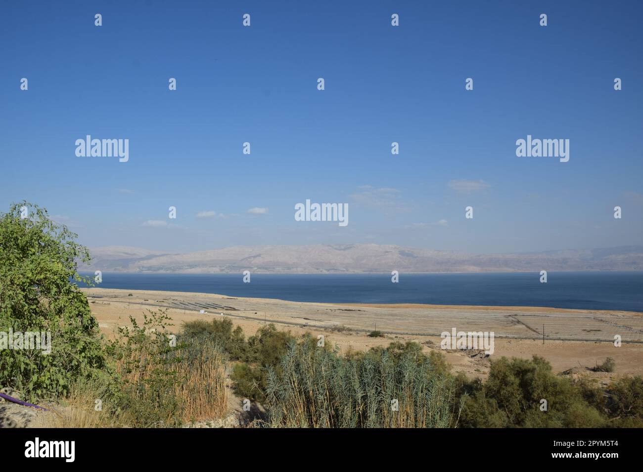 Receding sea level and dried out coastline of the Dead Sea: Driving ...