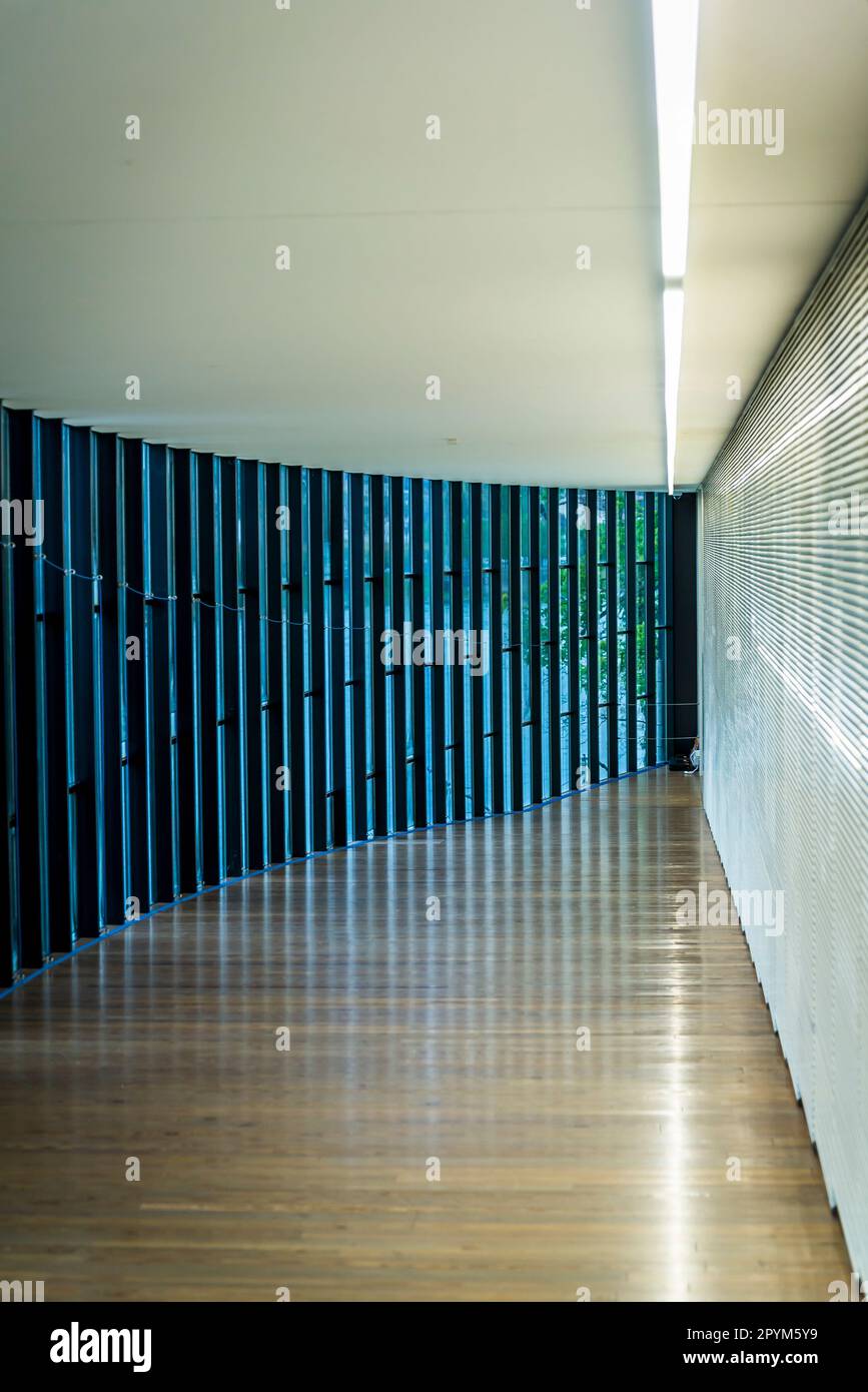 Corridor, The Museum Tinguely, designed by Mario Botta, it is an art ...