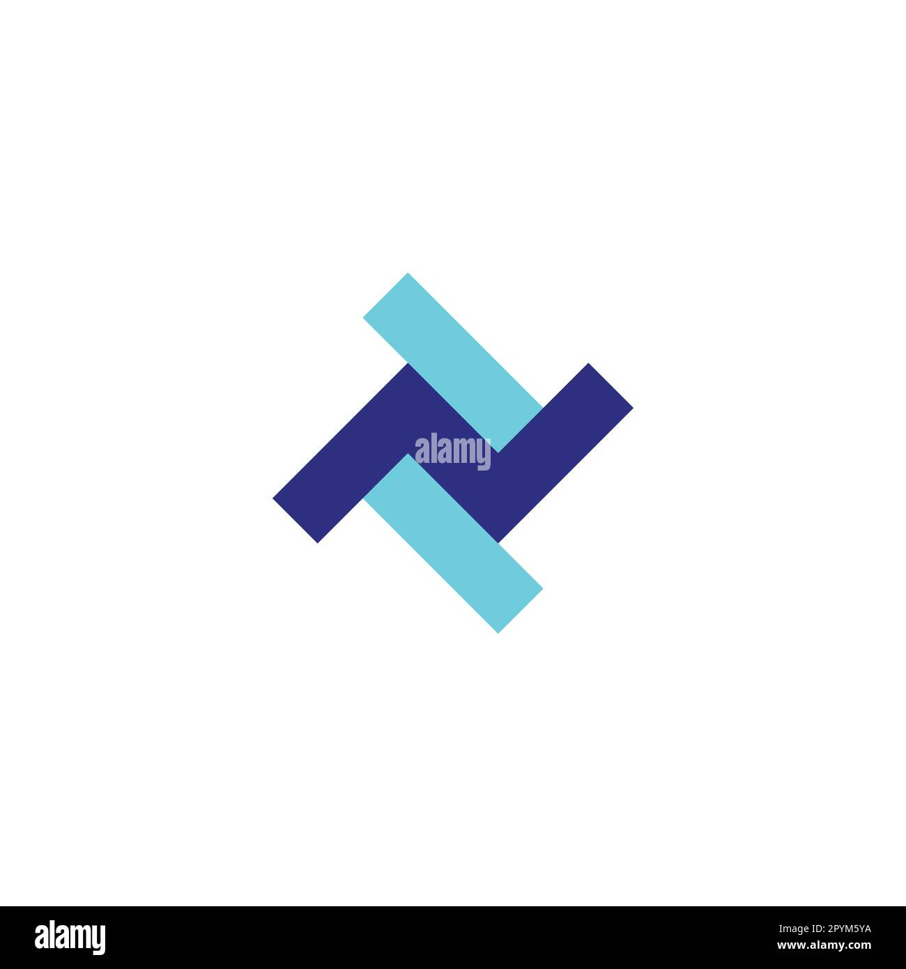 Letter N and z rectangle geometric symbol simple logo vector Stock ...