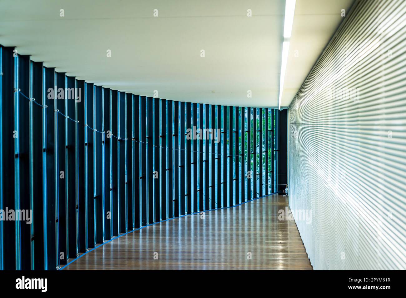 Corridor, The Museum Tinguely, designed by Mario Botta, it is an art ...