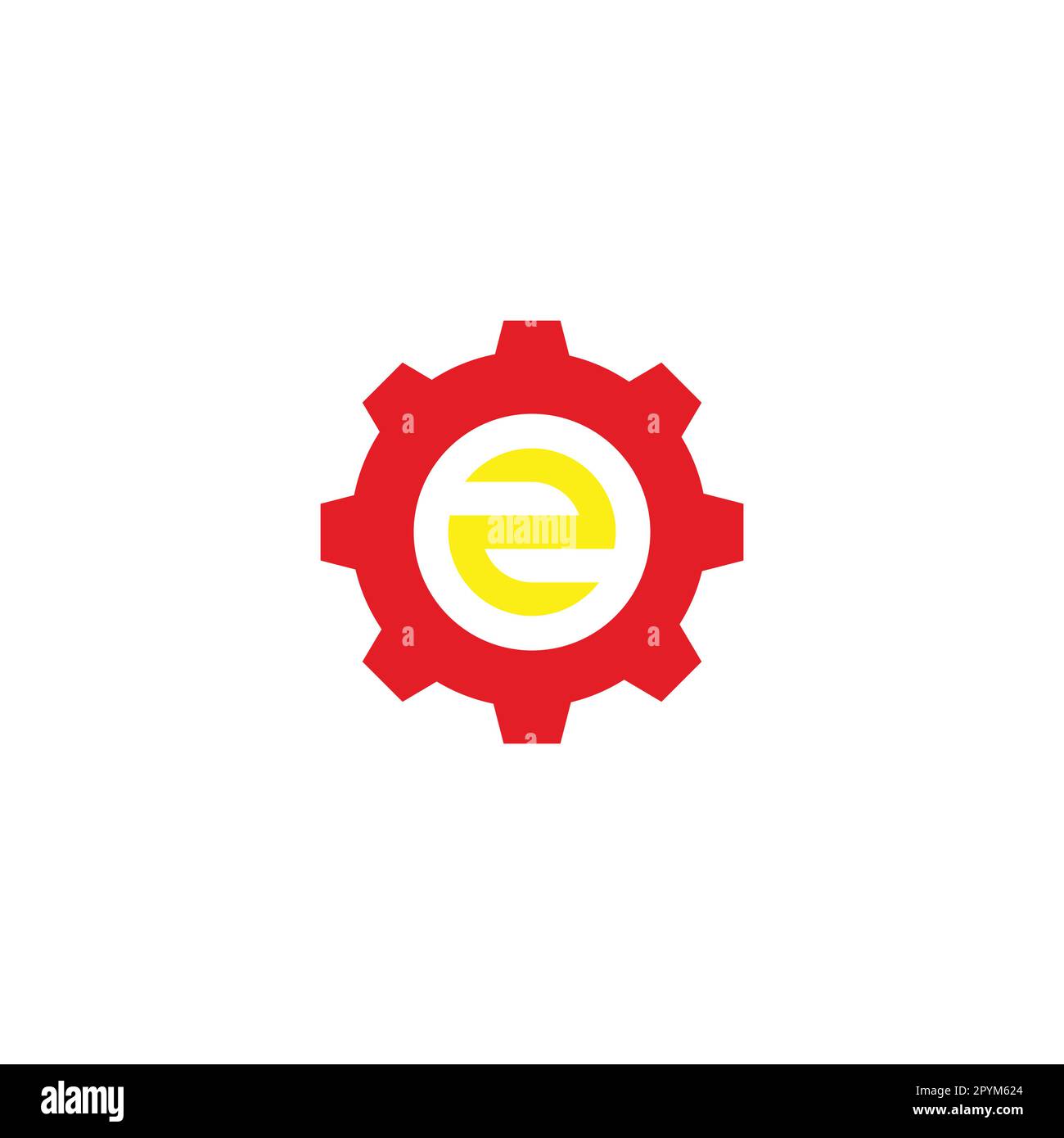 Number 2 in gear, circle geometric symbol simple logo vector Stock ...