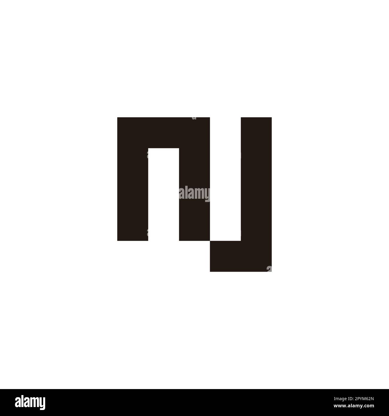Letter n and J square geometric symbol simple logo vector Stock Vector ...