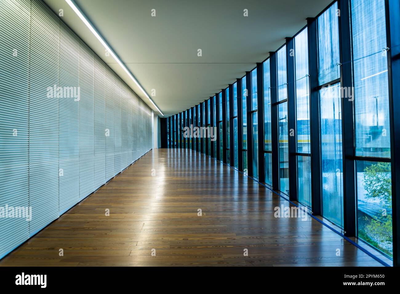 Corridor, The Museum Tinguely, designed by Mario Botta, it is an art ...