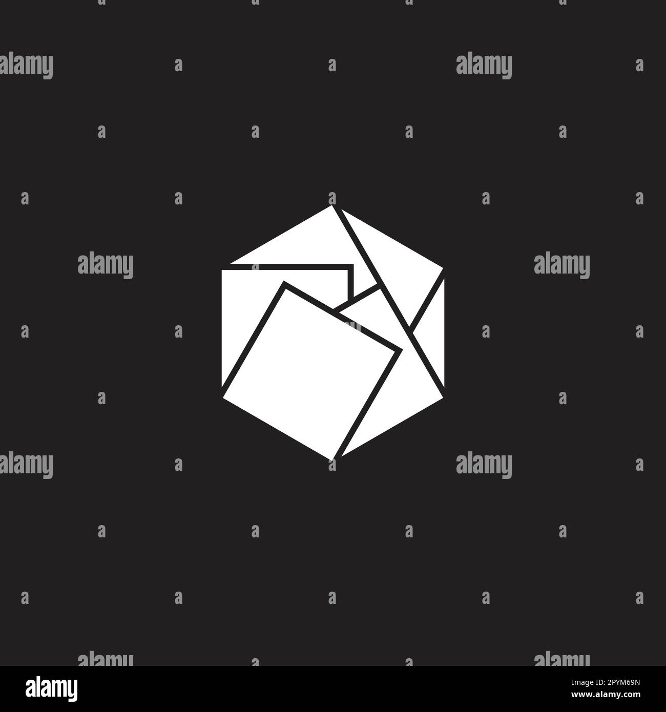 Papers, fold, hexagon geometric symbol simple logo vector Stock Vector ...