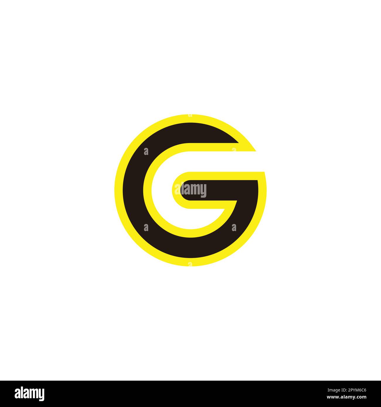 Letter G circle, neon geometric symbol simple logo vector Stock Vector ...