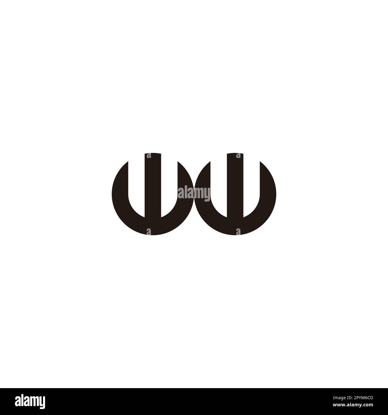 Letter w and w circle geometric symbol simple logo vector Stock Vector ...