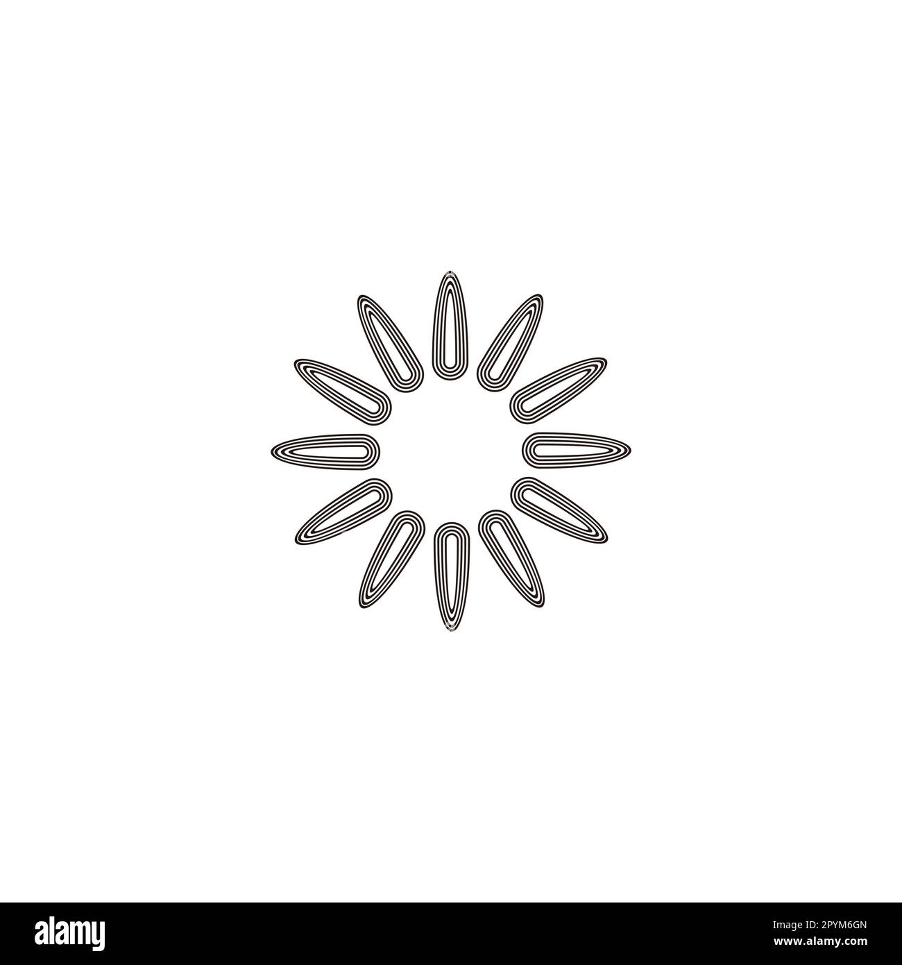 Sunflower, lines geometric symbol simple logo vector Stock Vector Image ...