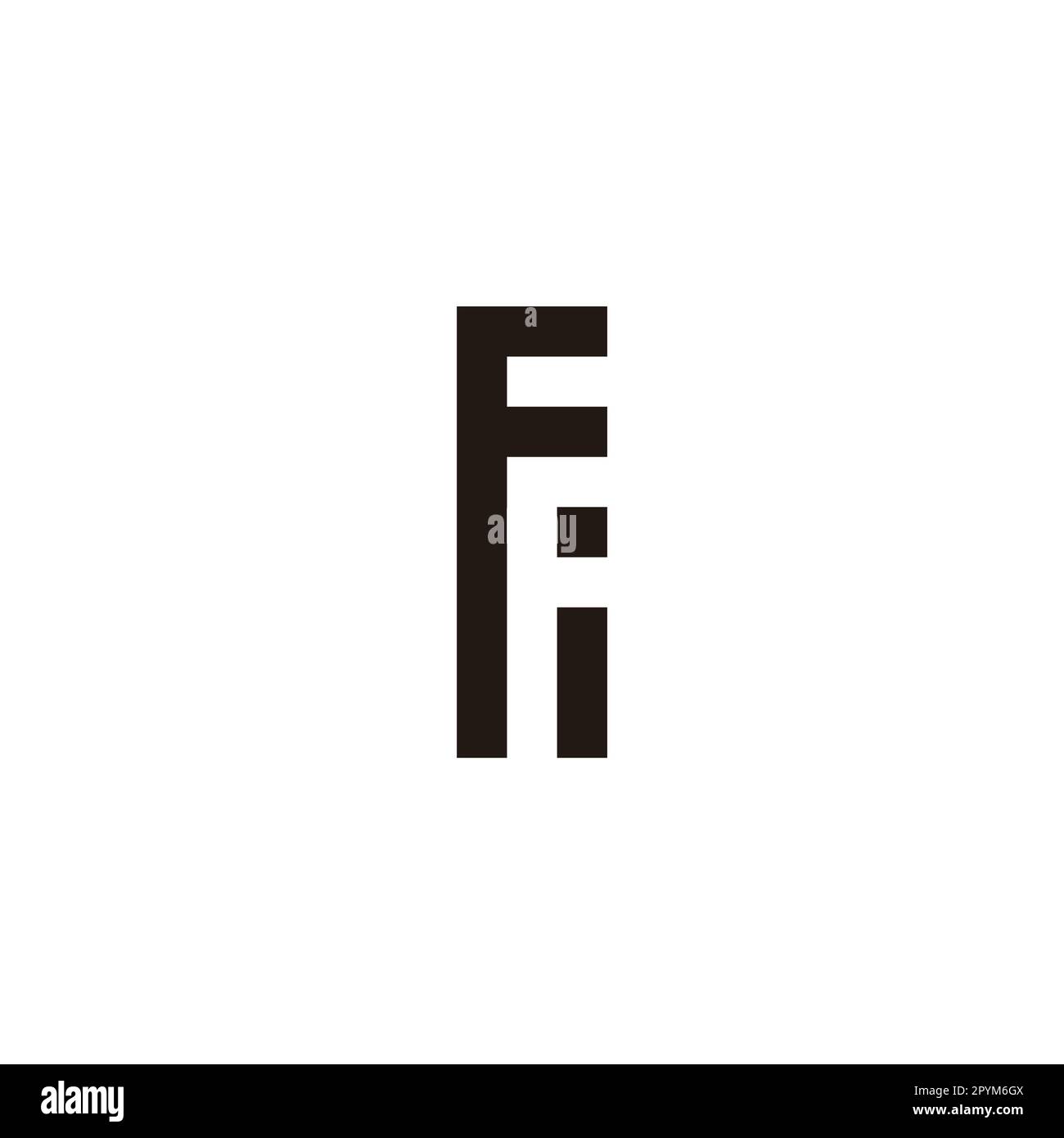 Letter F and i, square geometric symbol simple logo vector Stock Vector ...