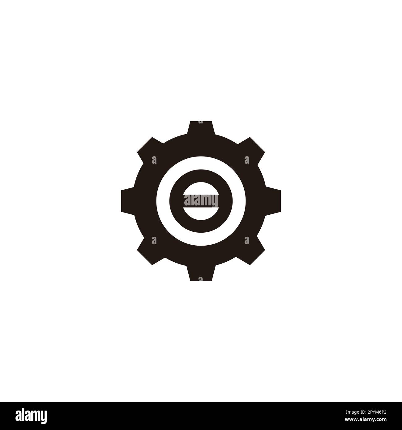 Number 8 in gear, circle geometric symbol simple logo vector Stock ...