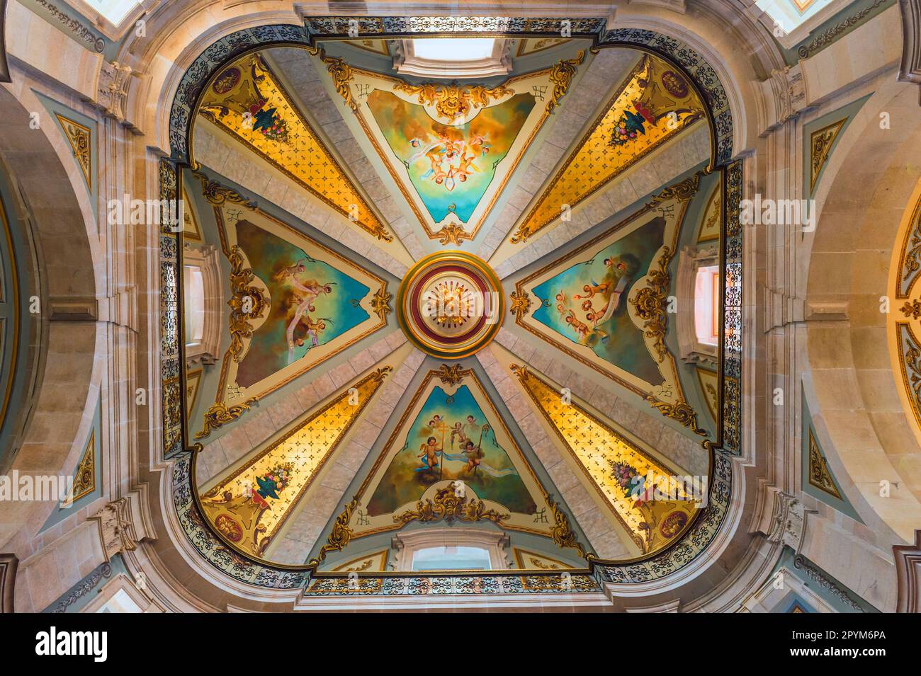 18th century Sao Marcos Church ceiling, Braga, Minho, Portugal Stock ...