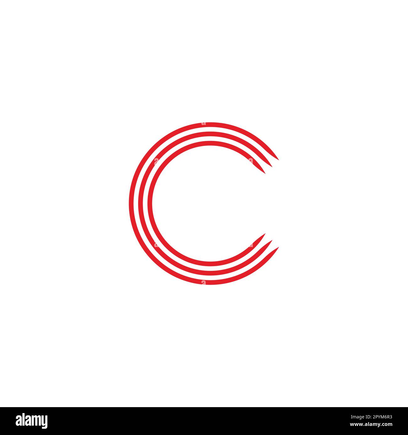 Letter C lines, modern geometric symbol simple logo vector Stock Vector ...