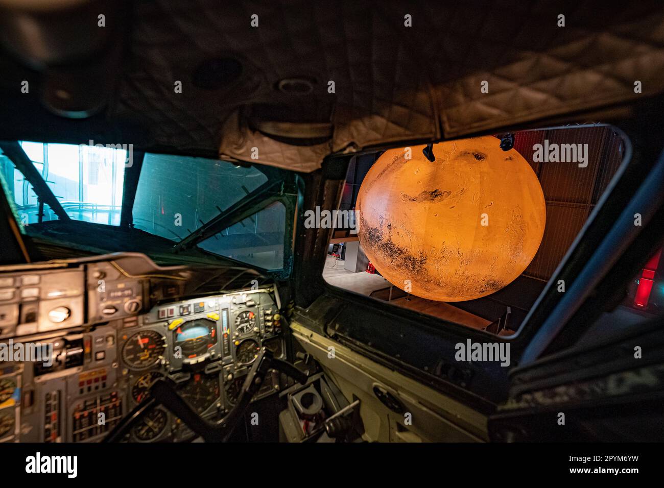 Artist Luke Jerram's Mars installation, as seen through the cockpit ...