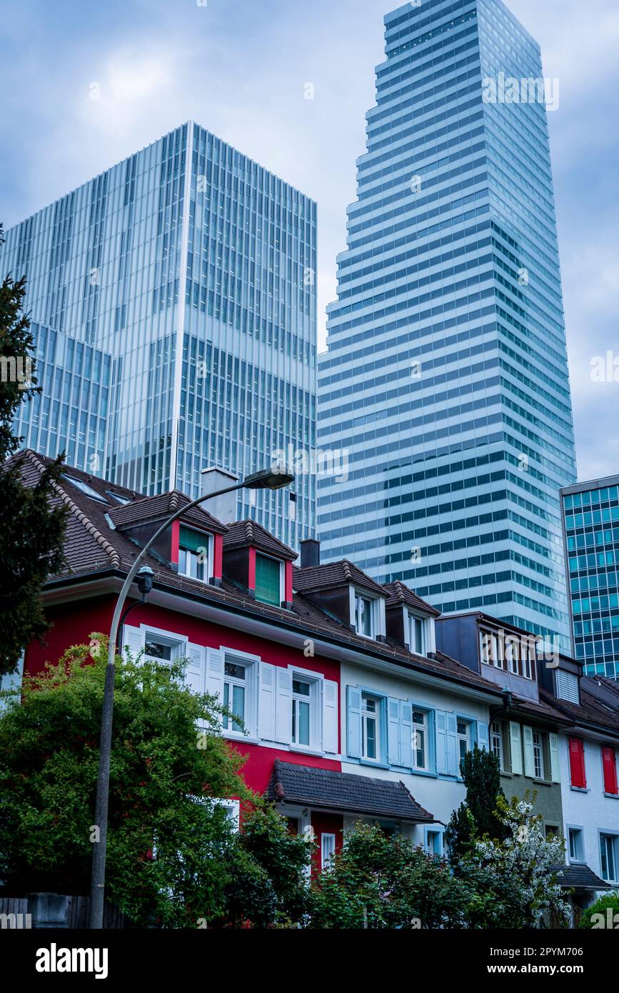 Roche Towers new urban development looming beyond residential houses ...