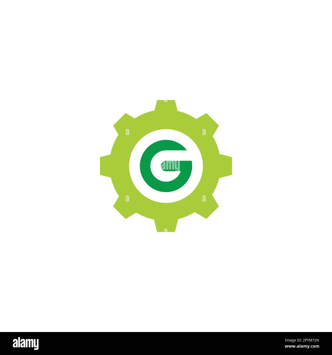 Letter G in gear, circle geometric symbol simple logo vector Stock ...