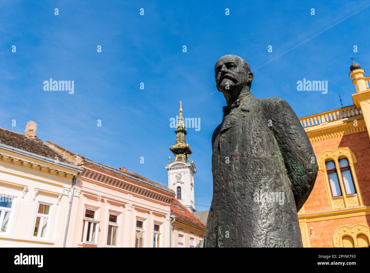 Novi Sad, Serbia - March 24, 2023: Statue of Jovan Jovanovic aka Cika ...