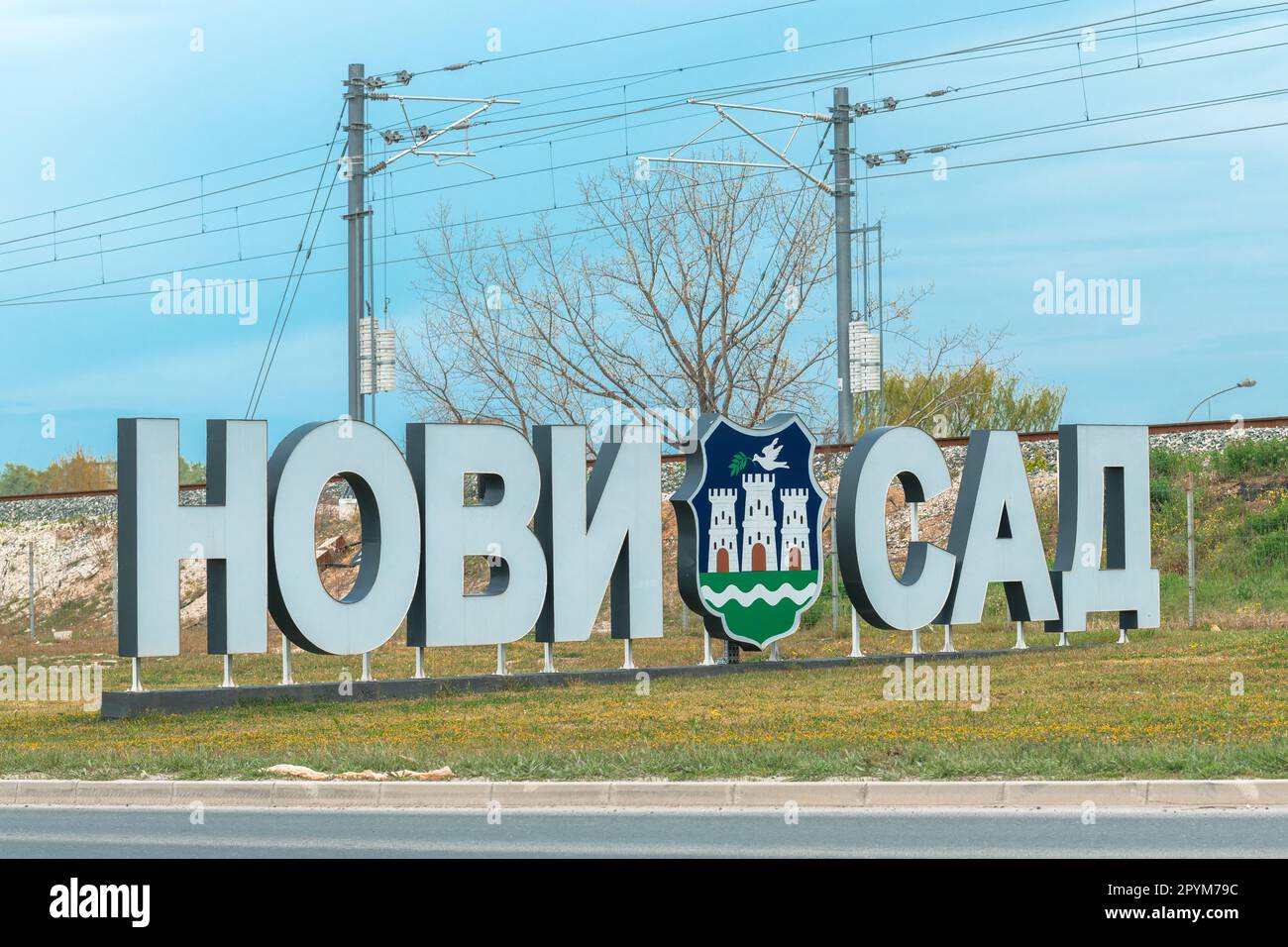 Novi Sad, Serbia - April 13, 2023: Novi Sad LED light city sign with ...