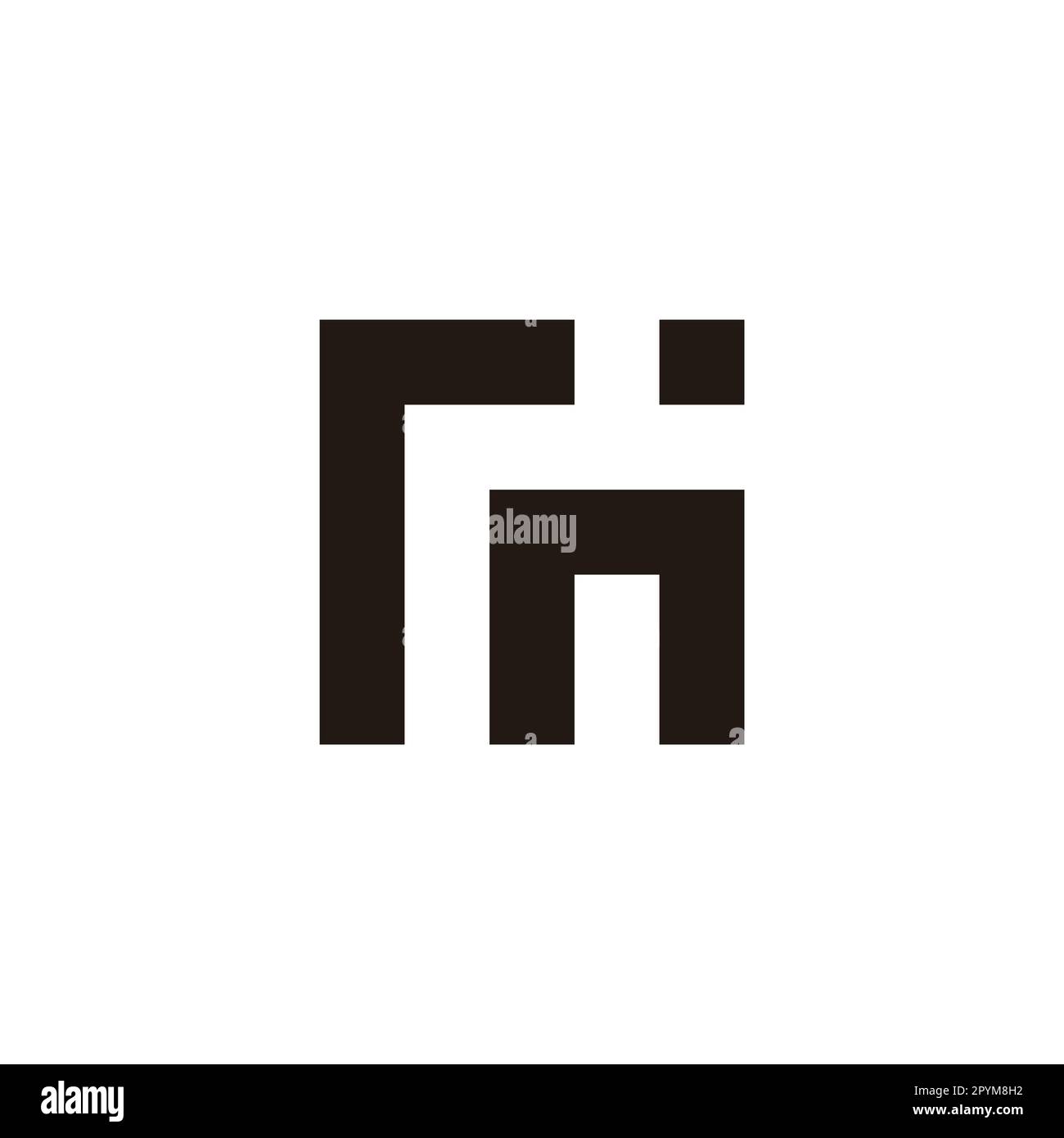 Letter r and n dot, square geometric symbol simple logo vector Stock ...
