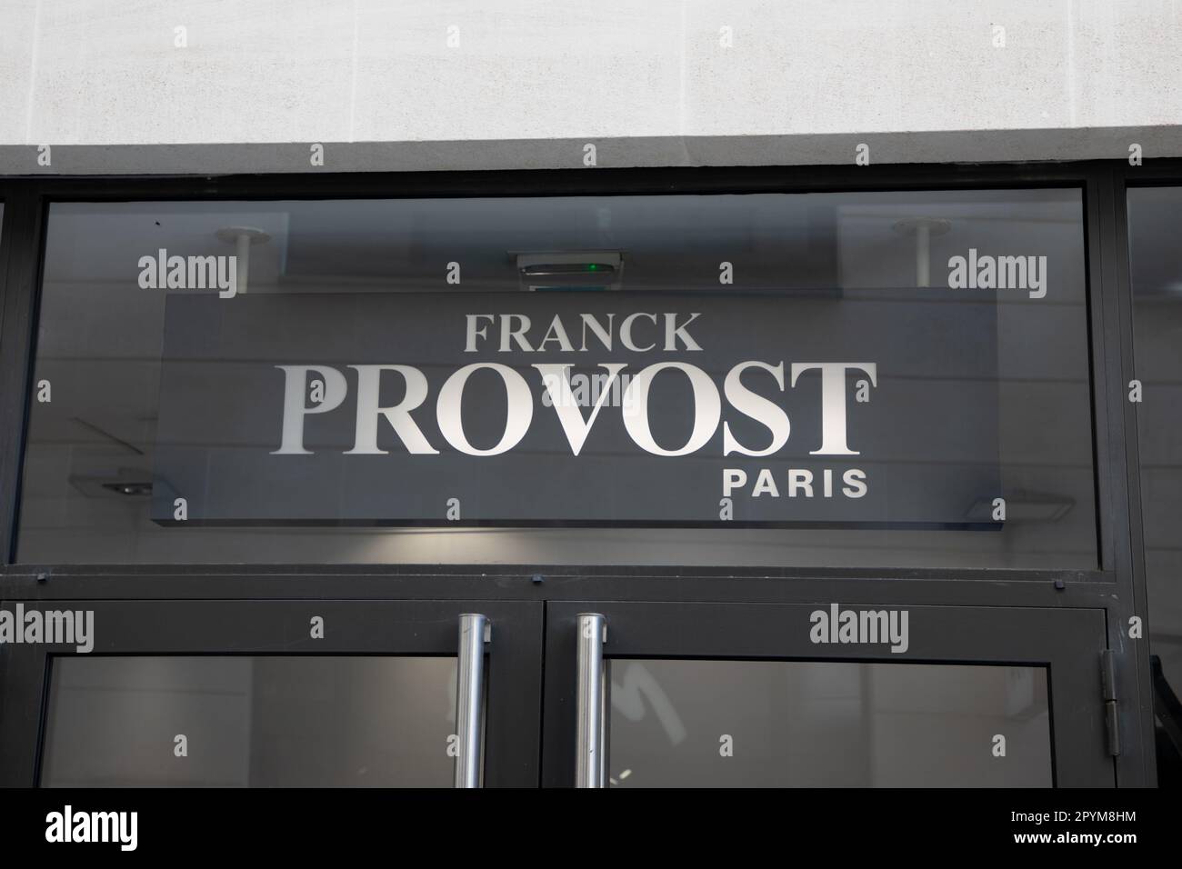 lyon , Aura France - 04 27 2023 : franck Provost text sign chain and ...