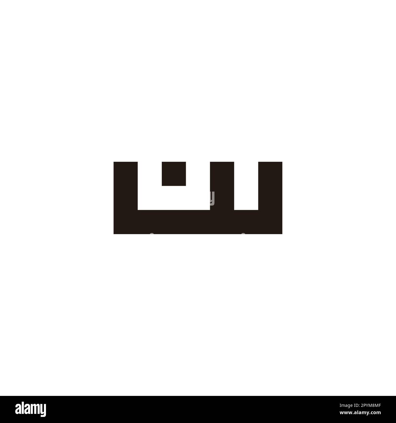 Letter w and u square dot geometric symbol simple logo vector Stock ...