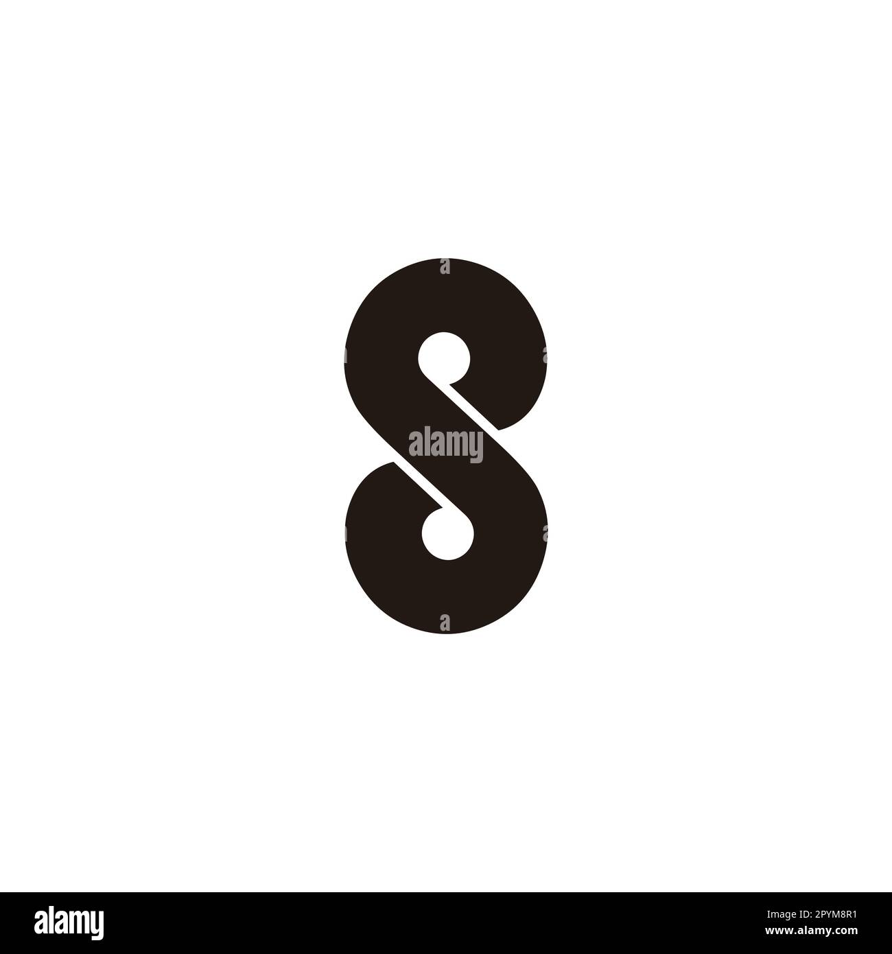 Letter s outline, rounded geometric symbol simple logo vector Stock ...