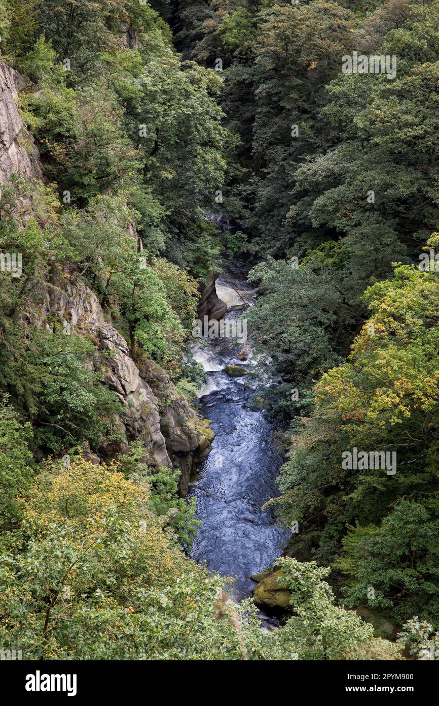 View into the Bode Valley between Treseburg and Thale Stock Photo - Alamy