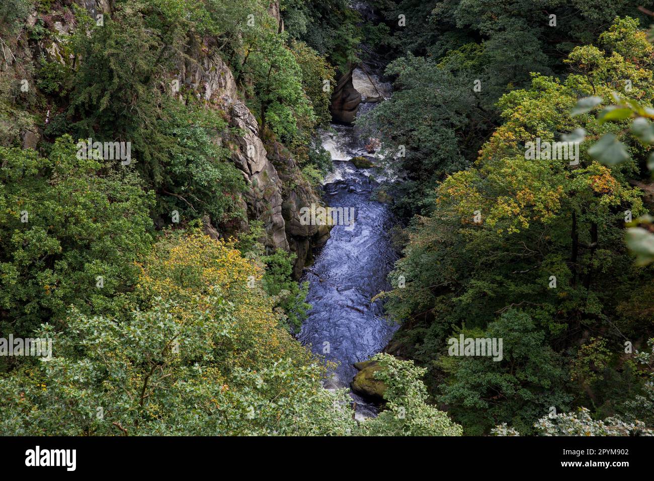 View into the Bode Valley between Treseburg and Thale Stock Photo - Alamy