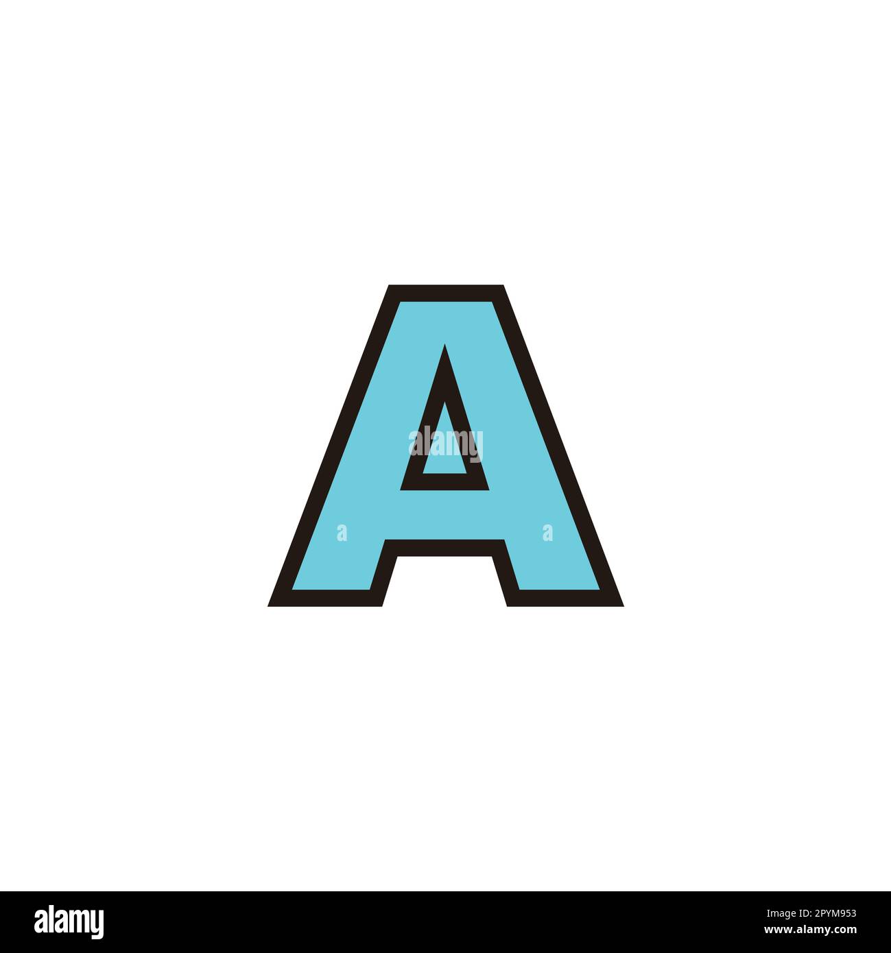 Letter A neon, blue geometric symbol simple logo vector Stock Vector ...