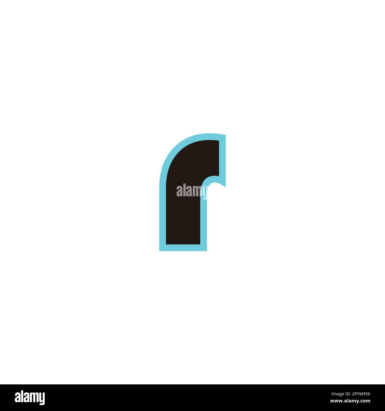Letter r neon, blue geometric symbol simple logo vector Stock Vector ...