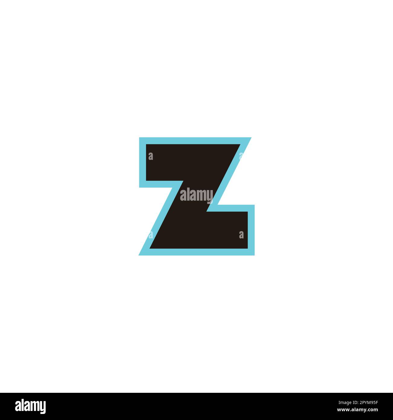 Letter z neon, blue geometric symbol simple logo vector Stock Vector ...