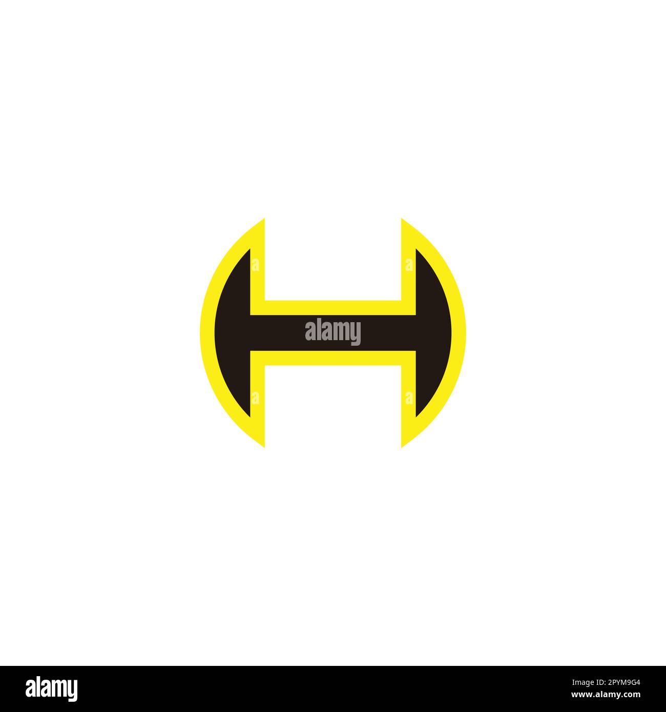 Letter H circle, neon geometric symbol simple logo vector Stock Vector ...