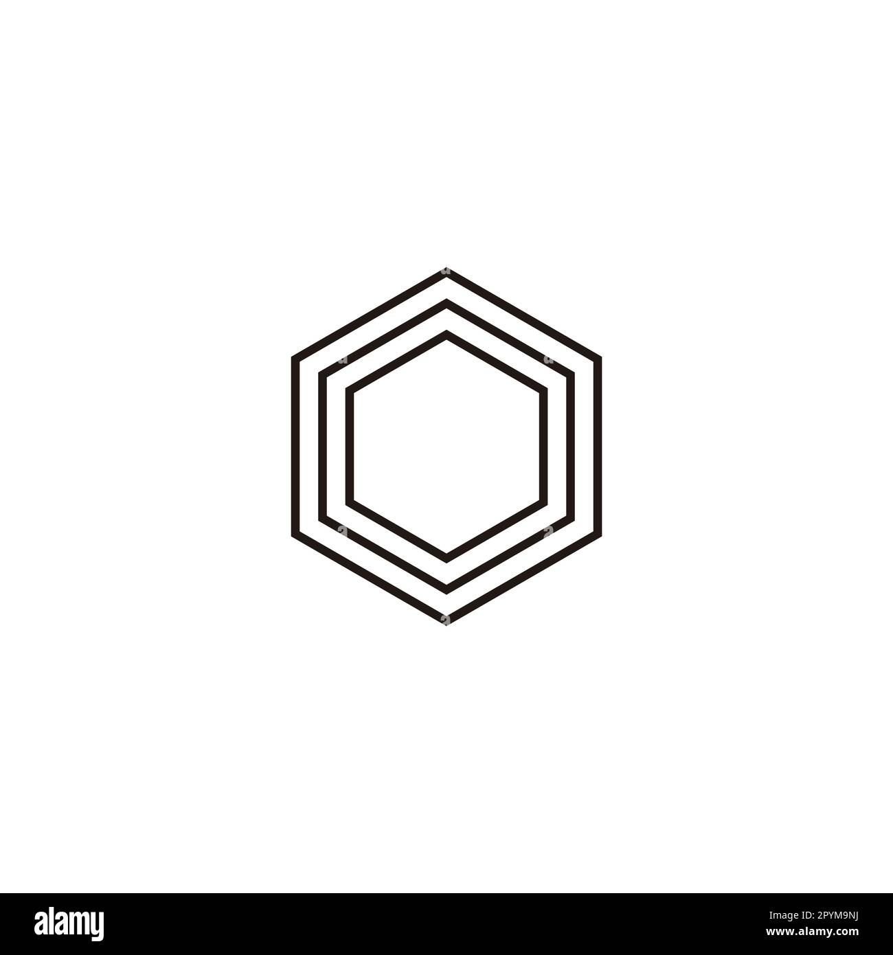 Frame, three hexagon lines geometric symbol simple logo vector Stock ...