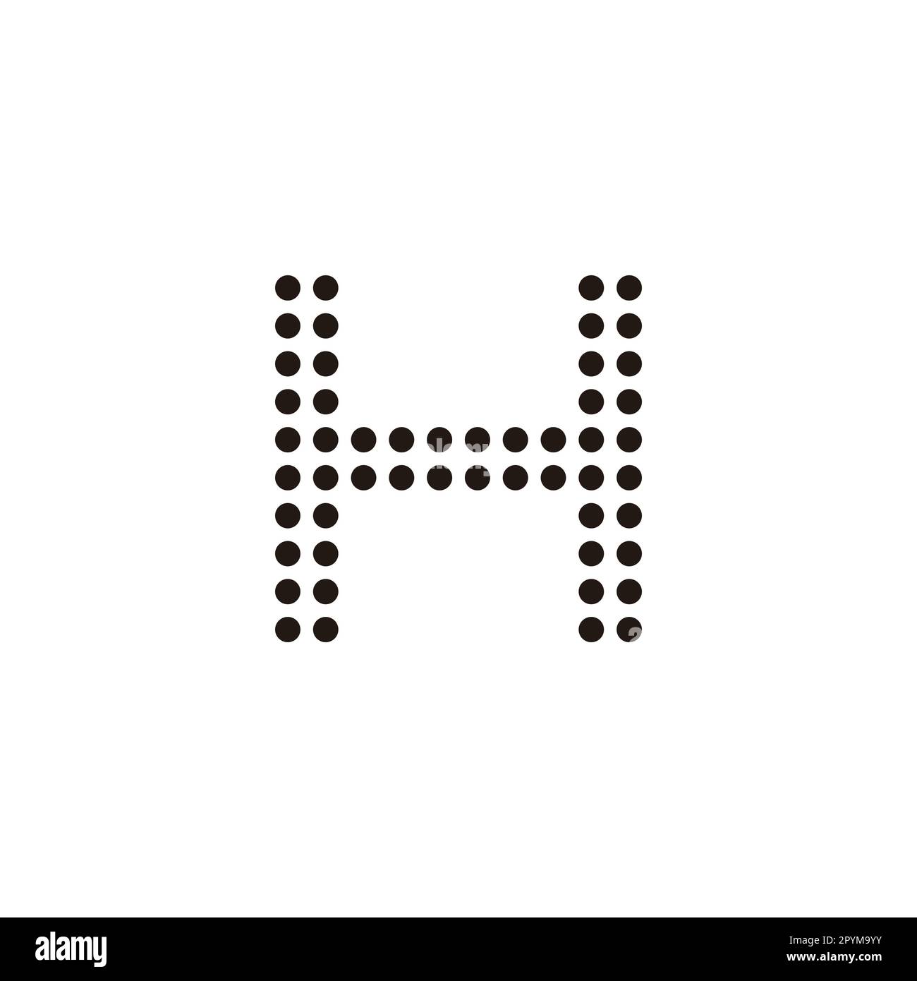 Letter H screen, dots geometric symbol simple logo vector Stock Vector ...