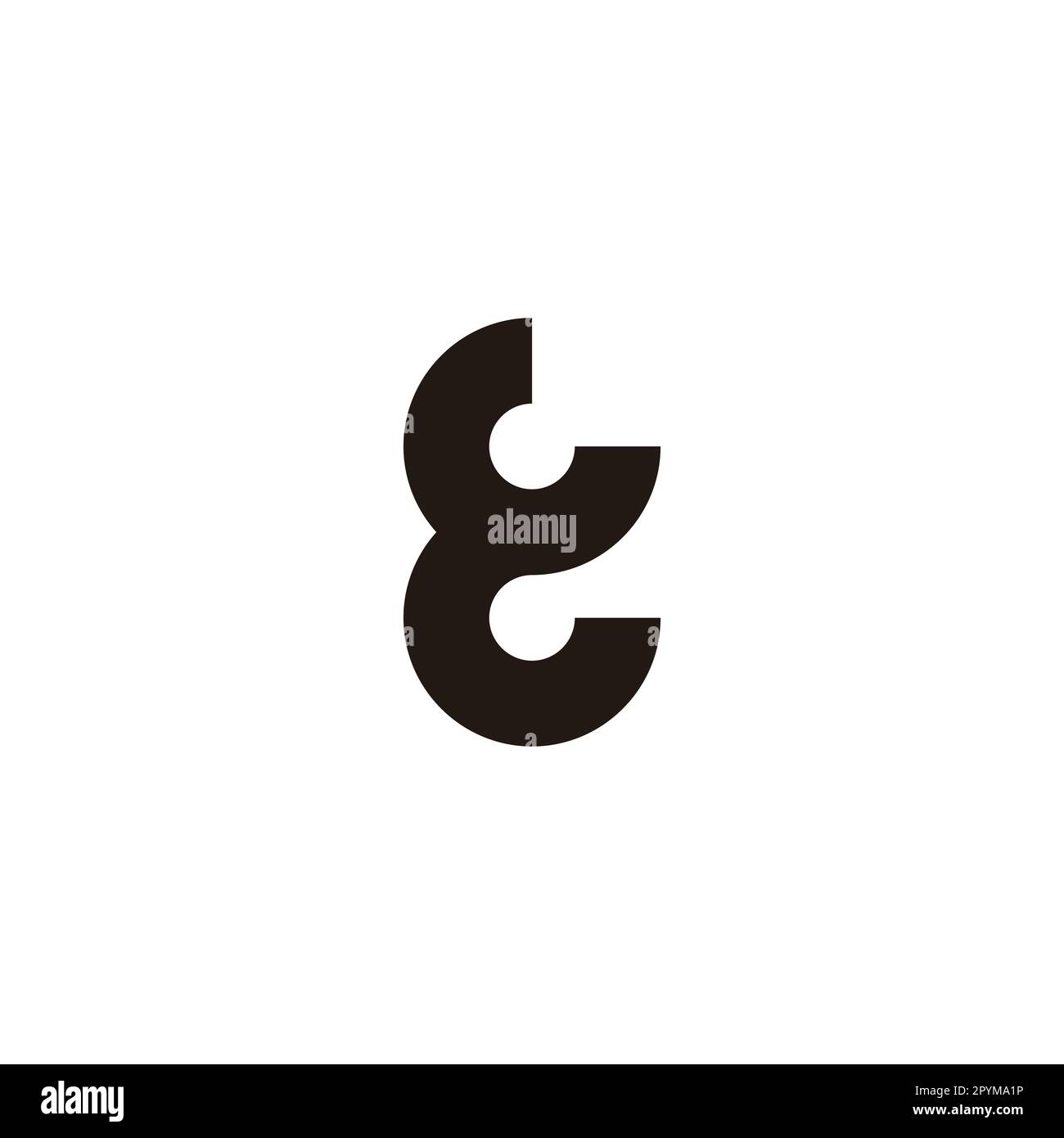 Letter E number 8 outline geometric symbol simple logo vector Stock ...