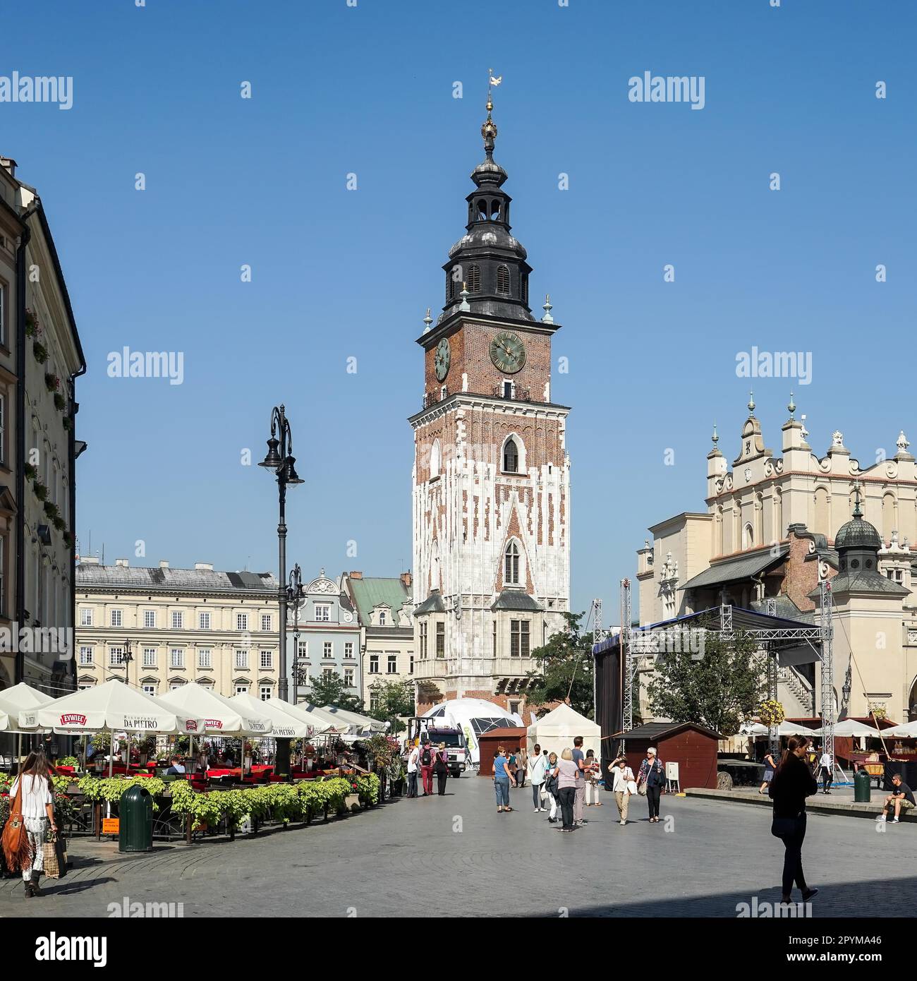 Town Hall Tower Market Square in Krakow Stock Photo - Alamy