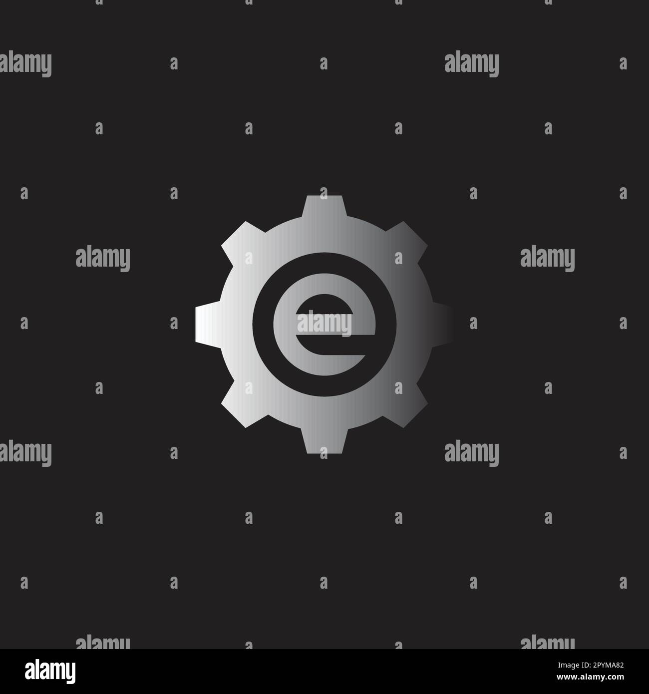Letter e in gear, tool geometric symbol simple logo vector Stock Vector ...