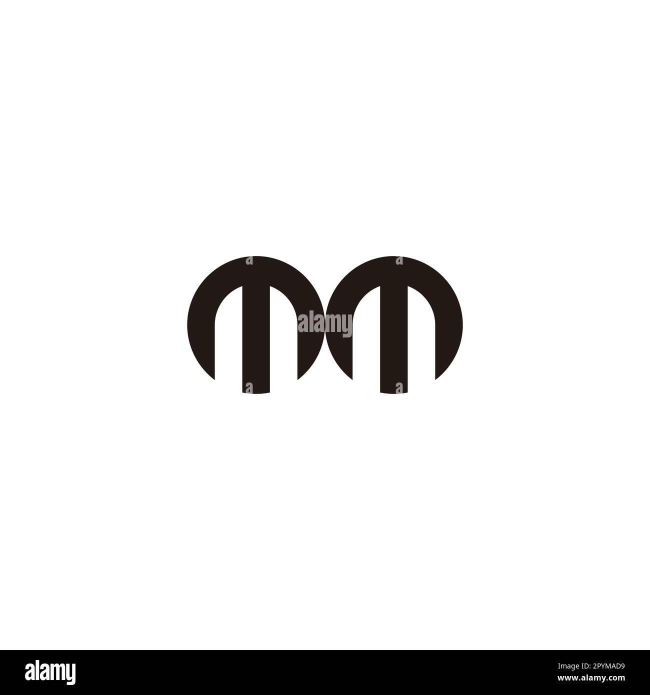 Letter MM circles geometric symbol simple logo vector Stock Vector ...
