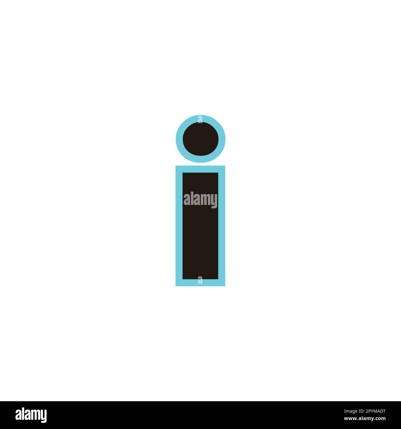 Letter i neon, blue geometric symbol simple logo vector Stock Vector ...