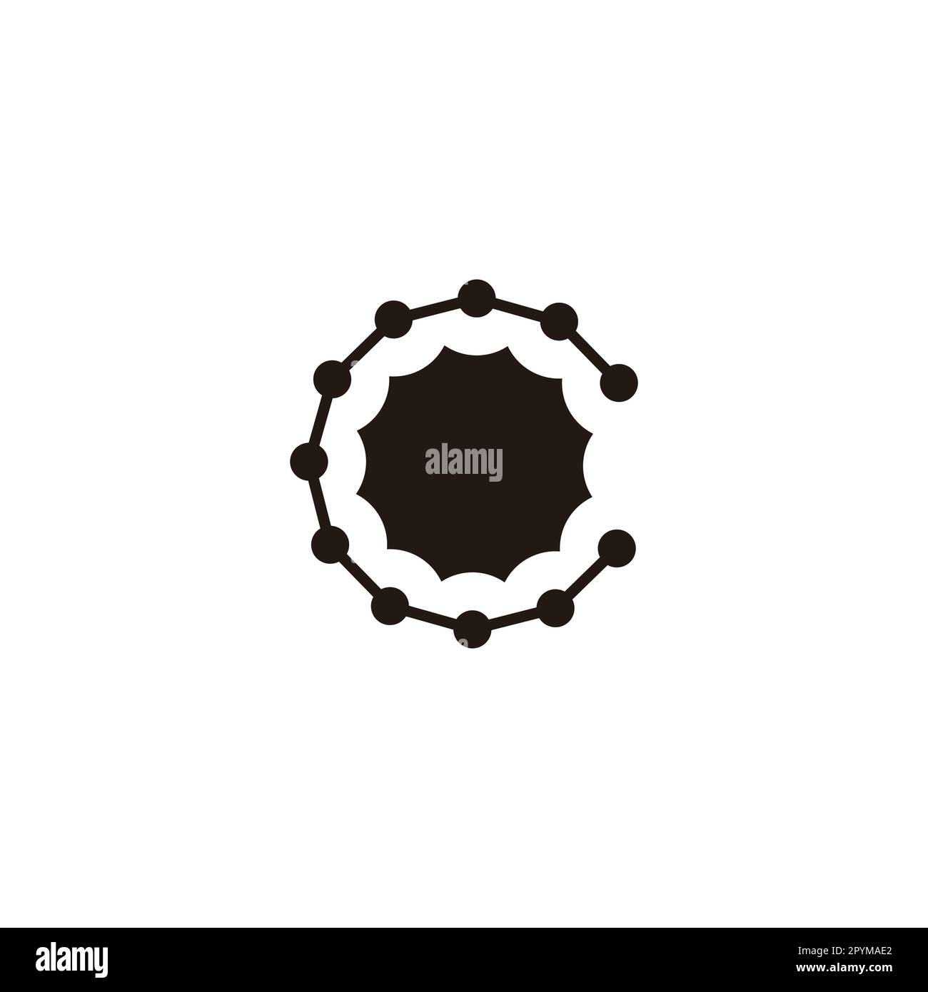 Letter C molecules, circle geometric symbol simple logo vector Stock ...
