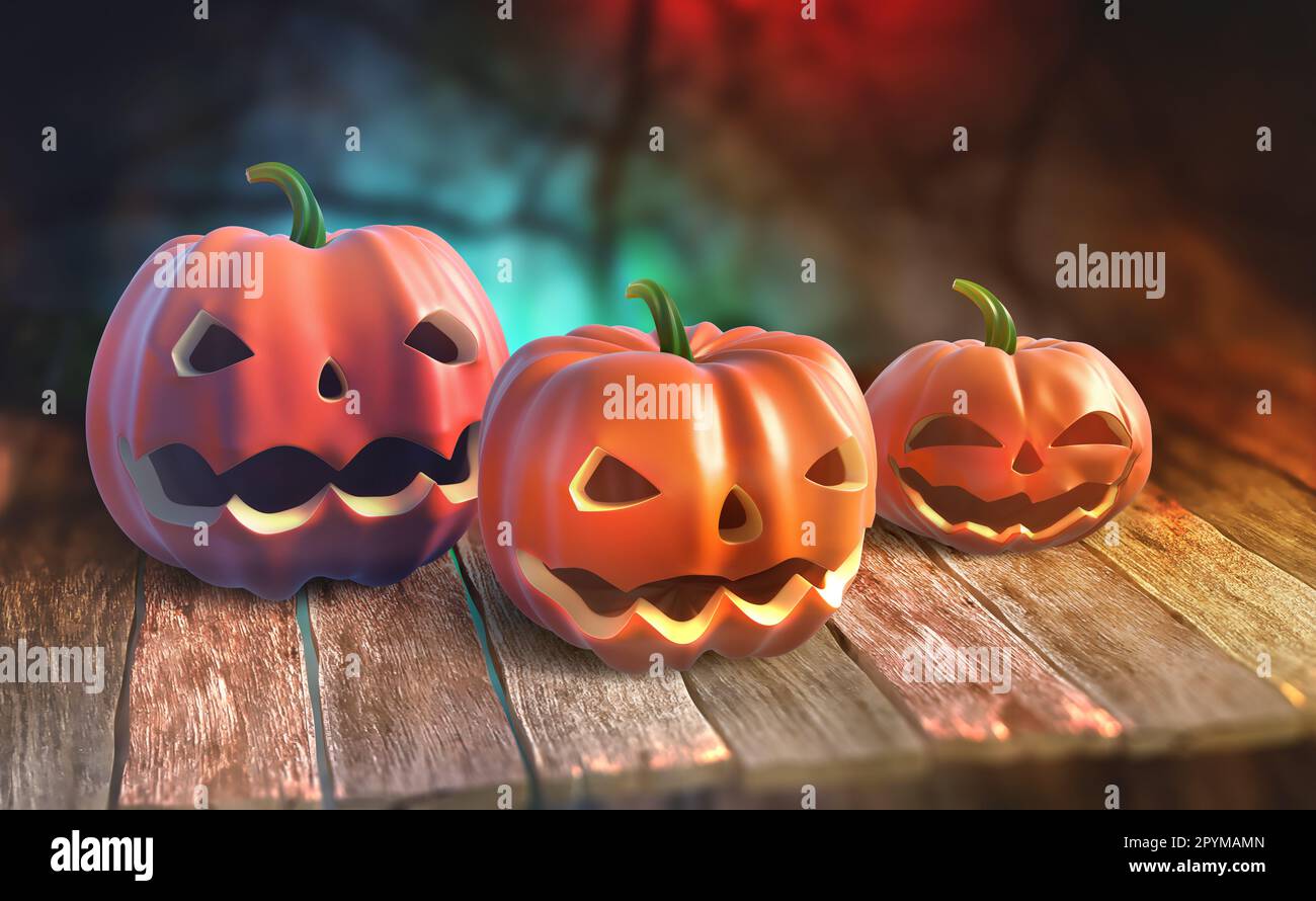 Halloween, All Saints Day, Pumpkin ghost 3D illustration. Jack ...