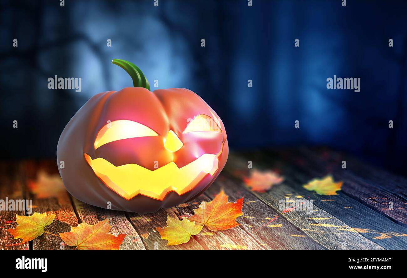 Halloween, All Saints Day, Pumpkin ghost 3D illustration. Jack ...