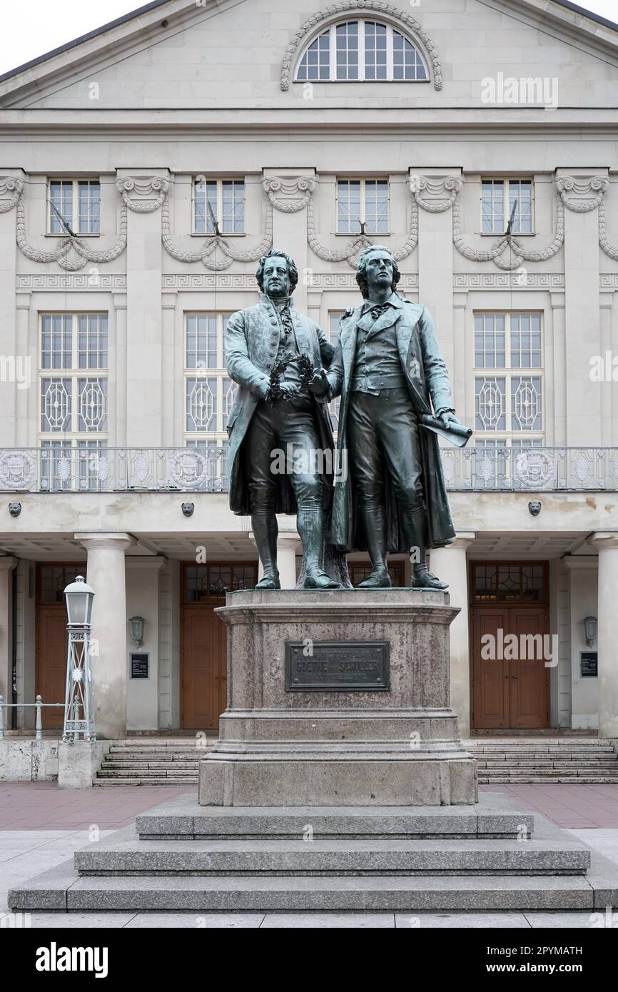 The Goethe?Schiller Monument in Weimar Germany Stock Photo - Alamy