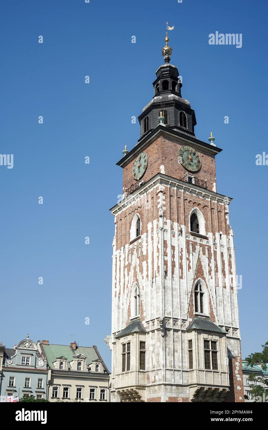 Town Hall Tower Market Square in Krakow Stock Photo - Alamy