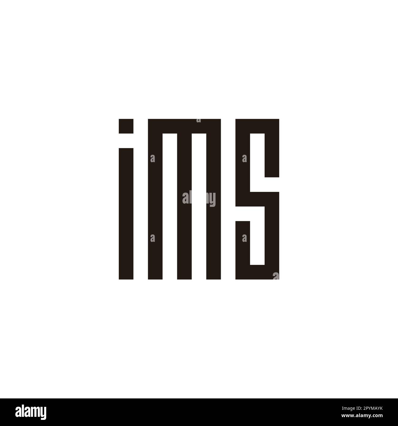 Letter i, M and S square, rectangle geometric symbol simple logo vector ...