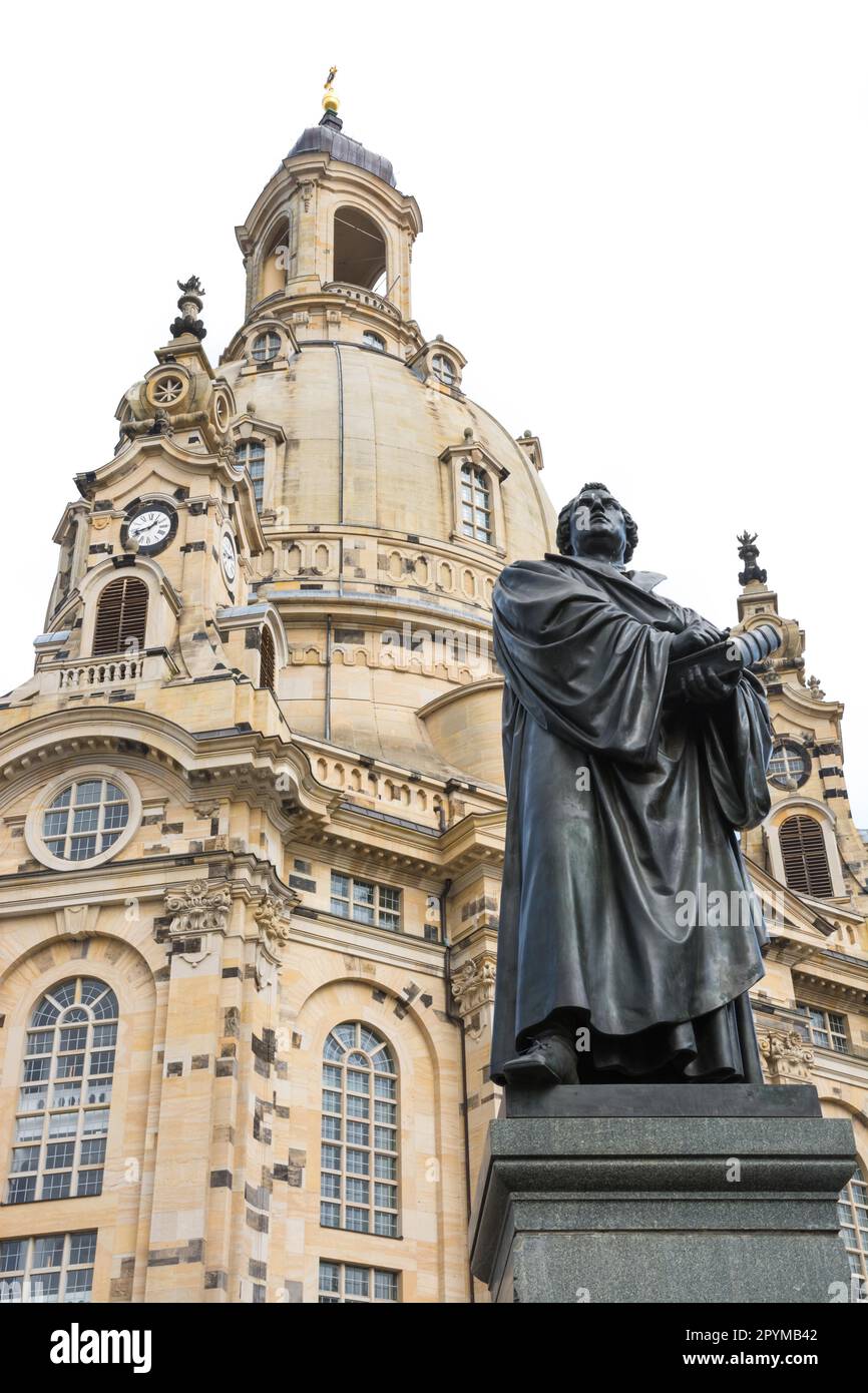 Bronce Statue of Martin Luther in Dresden, built by Adolf von Donndorf ...